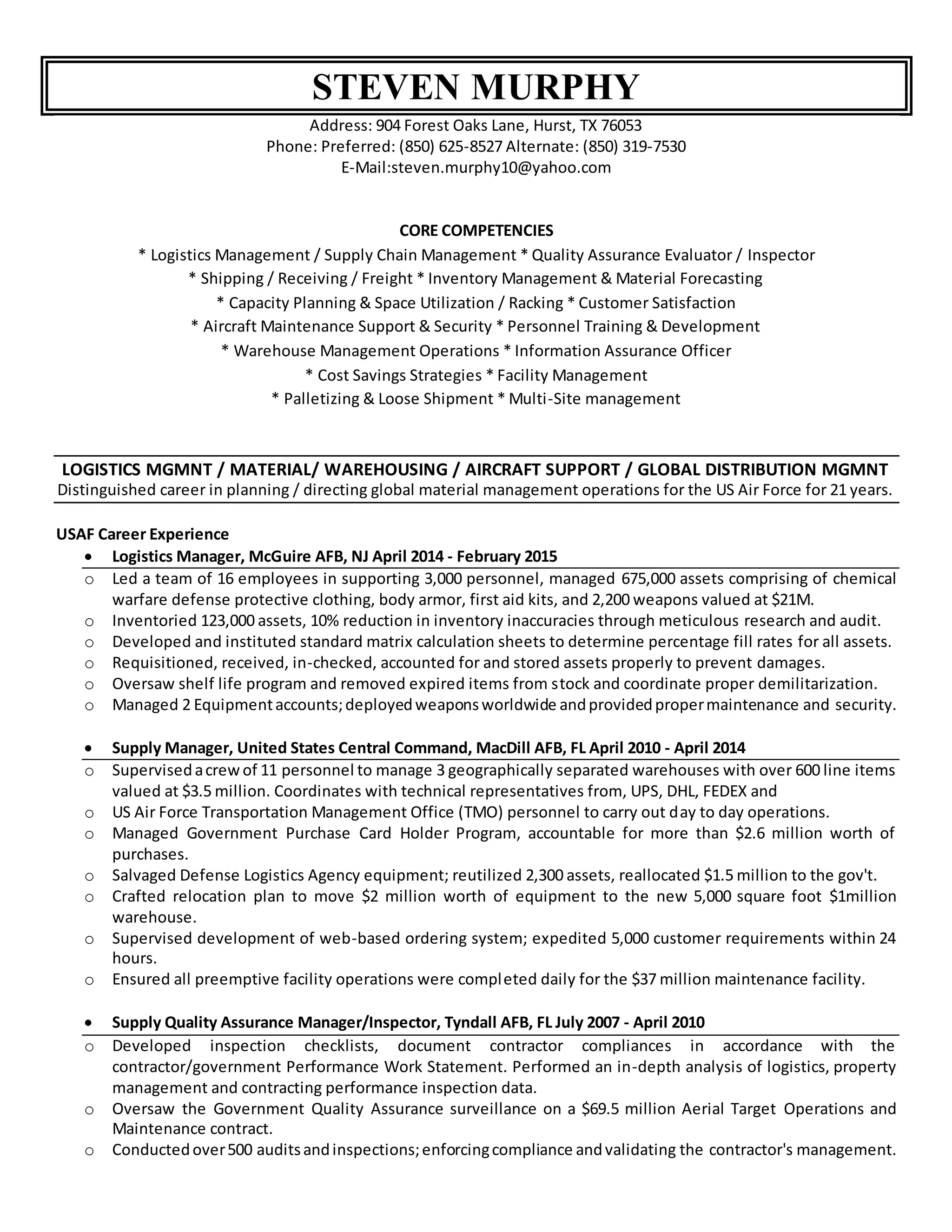 Steven Murphy - Resume | DOCX