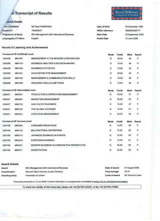 Diploma and Result Transcript | PDF