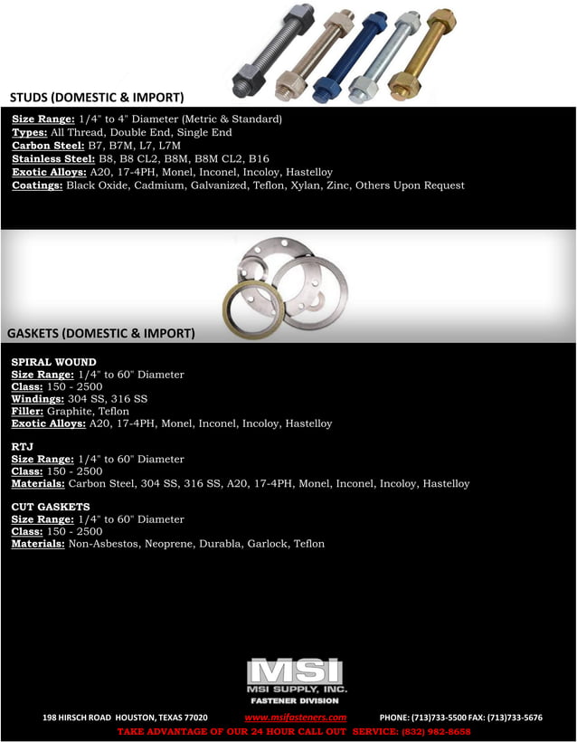 MSI Fasteners Brochure2 | PDF