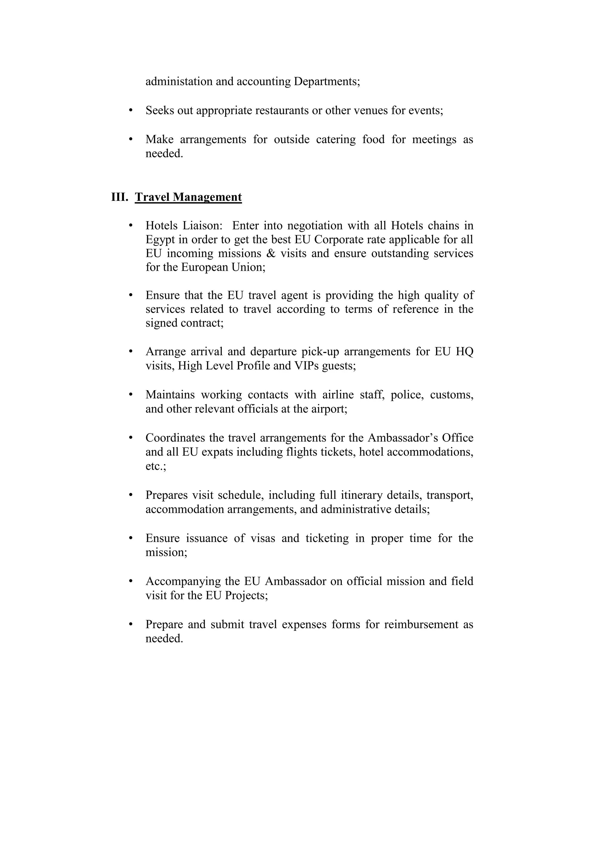 Nelly Ahmed CV - Protocol Travel Administrative Event Management Officer - | PDF