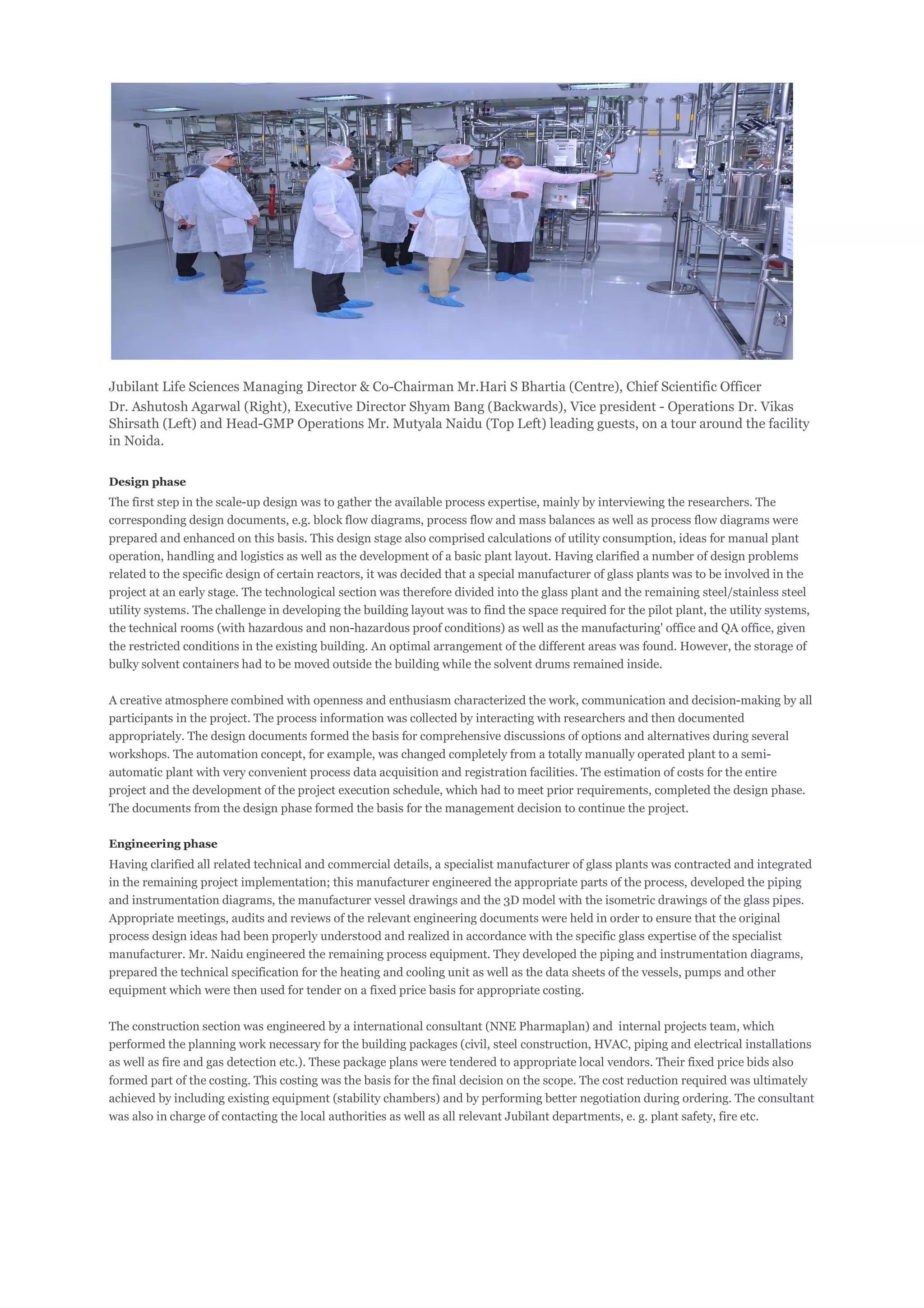 Design,construction of Pilot plant for NCEs | PDF