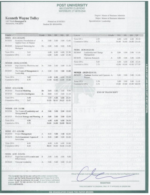 Post University Official Transcript (1)