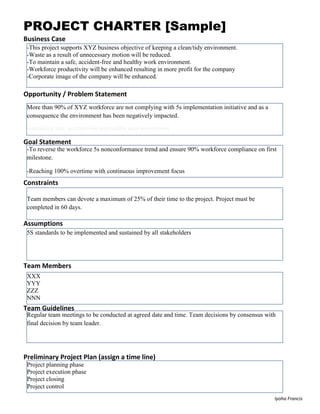Project Approach to 5S Implementation-V1
