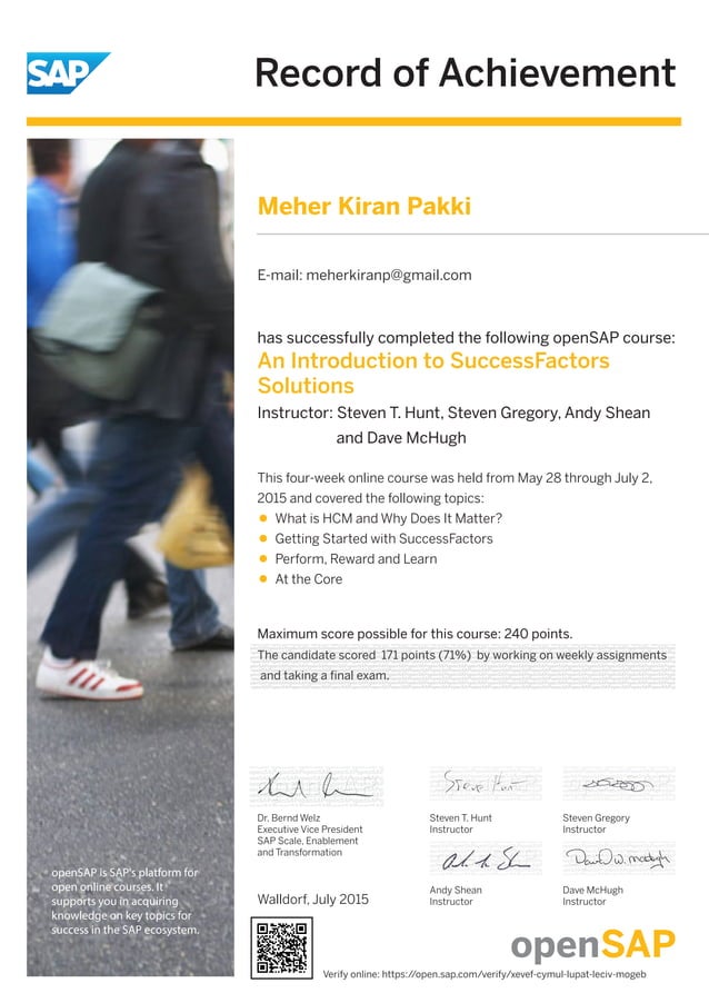 Achievement - An Introduction to SuccessFactors Solutions | PDF