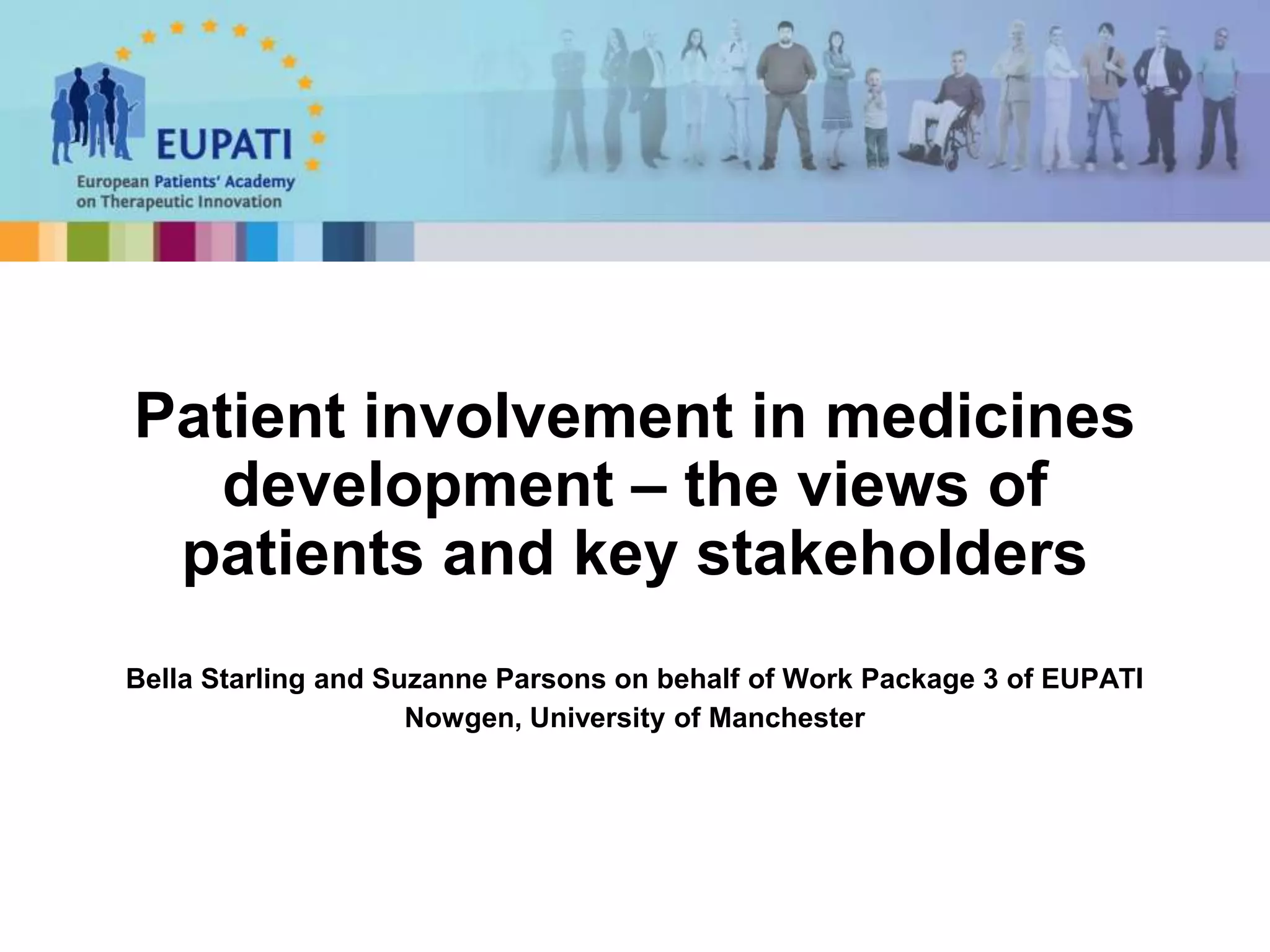 Patient involvement in medicines development – the views of patients ...
