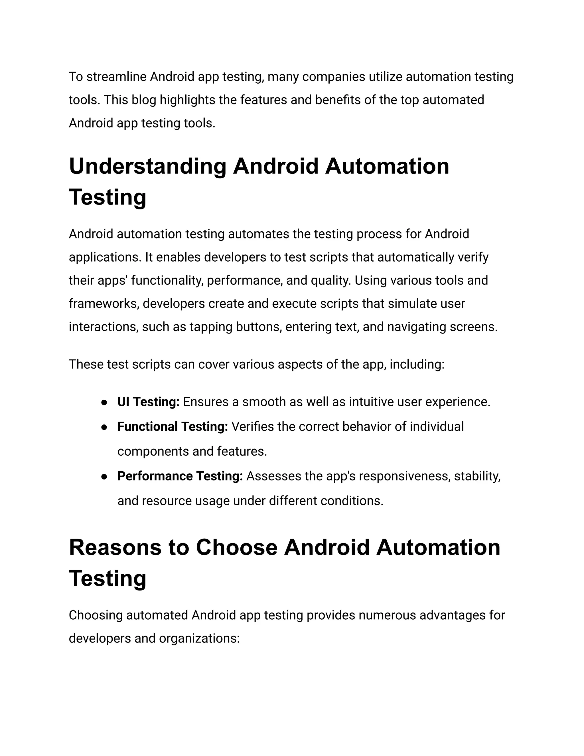 8 Best Automated Android App Testing Tool And Framework In 2024pdf