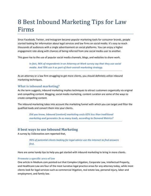8 best inbound marketing tips for law firms | Best Attorney Law Firm in ...