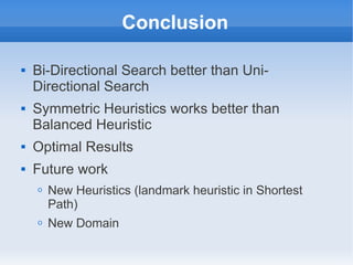 Presentation - Bi-directional A-star search | PDF
