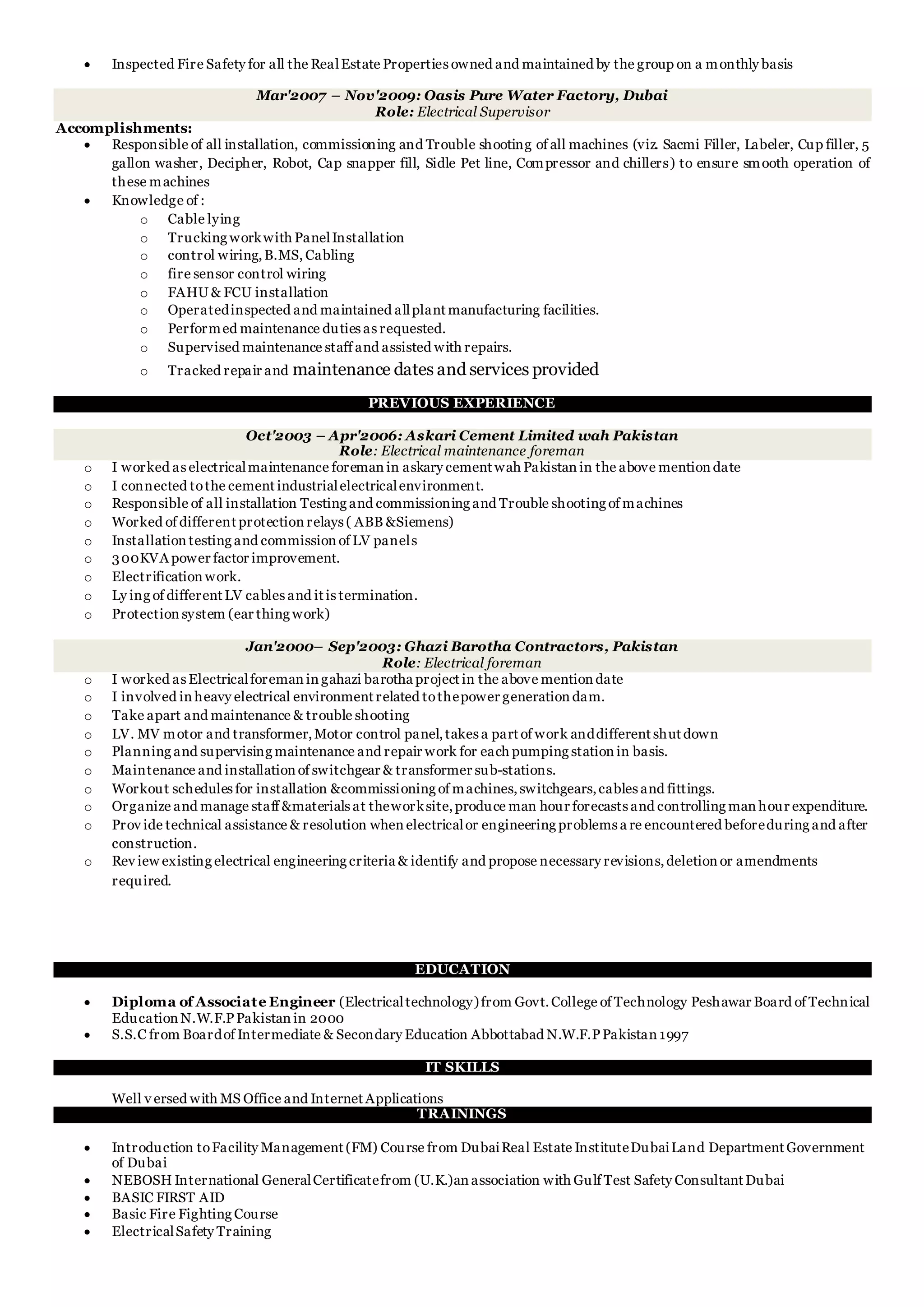 Rab Nawaz Khan up date CV 2016 2 | DOCX