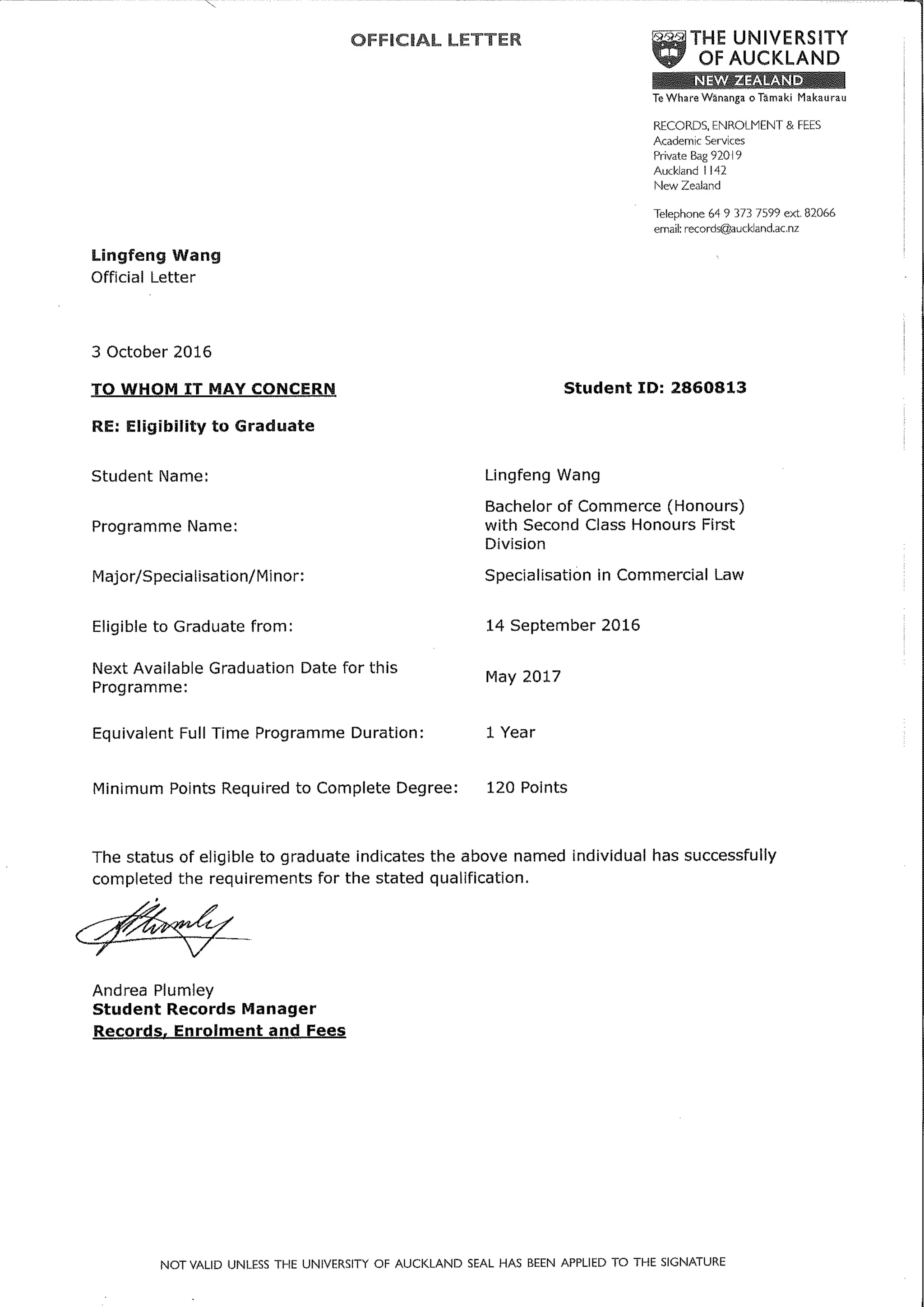 Official Graduation Letter | PDF | Graduation | Personal Celebrations ...