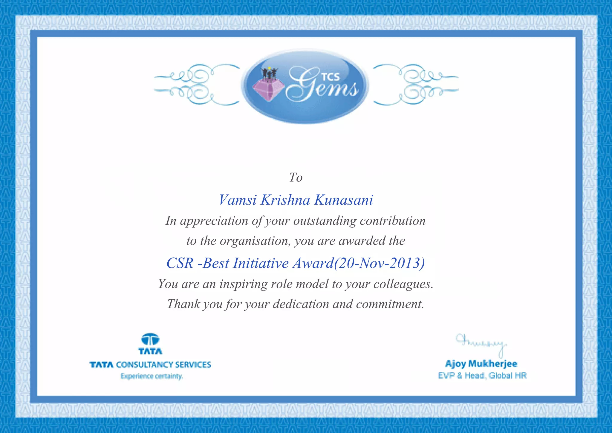 TCS_Gems_Appreciation_Certificate | PDF