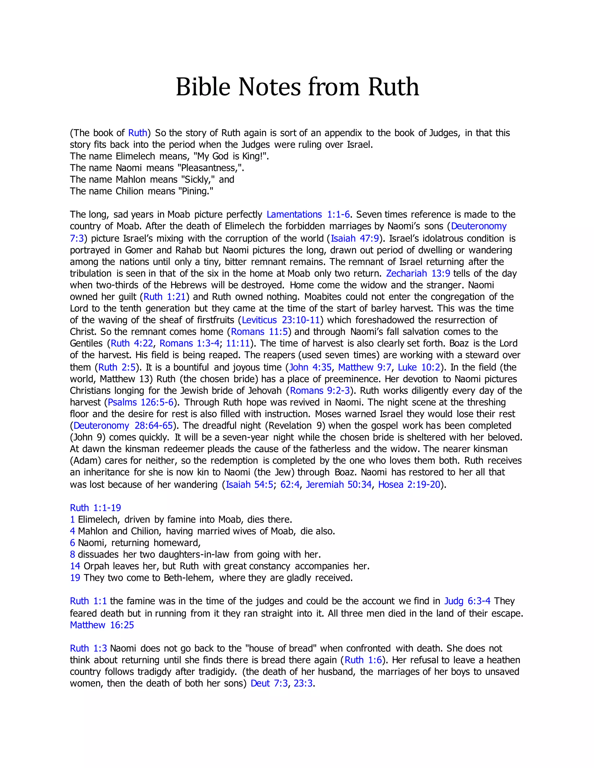 Bible Notes from Ruth | DOCX