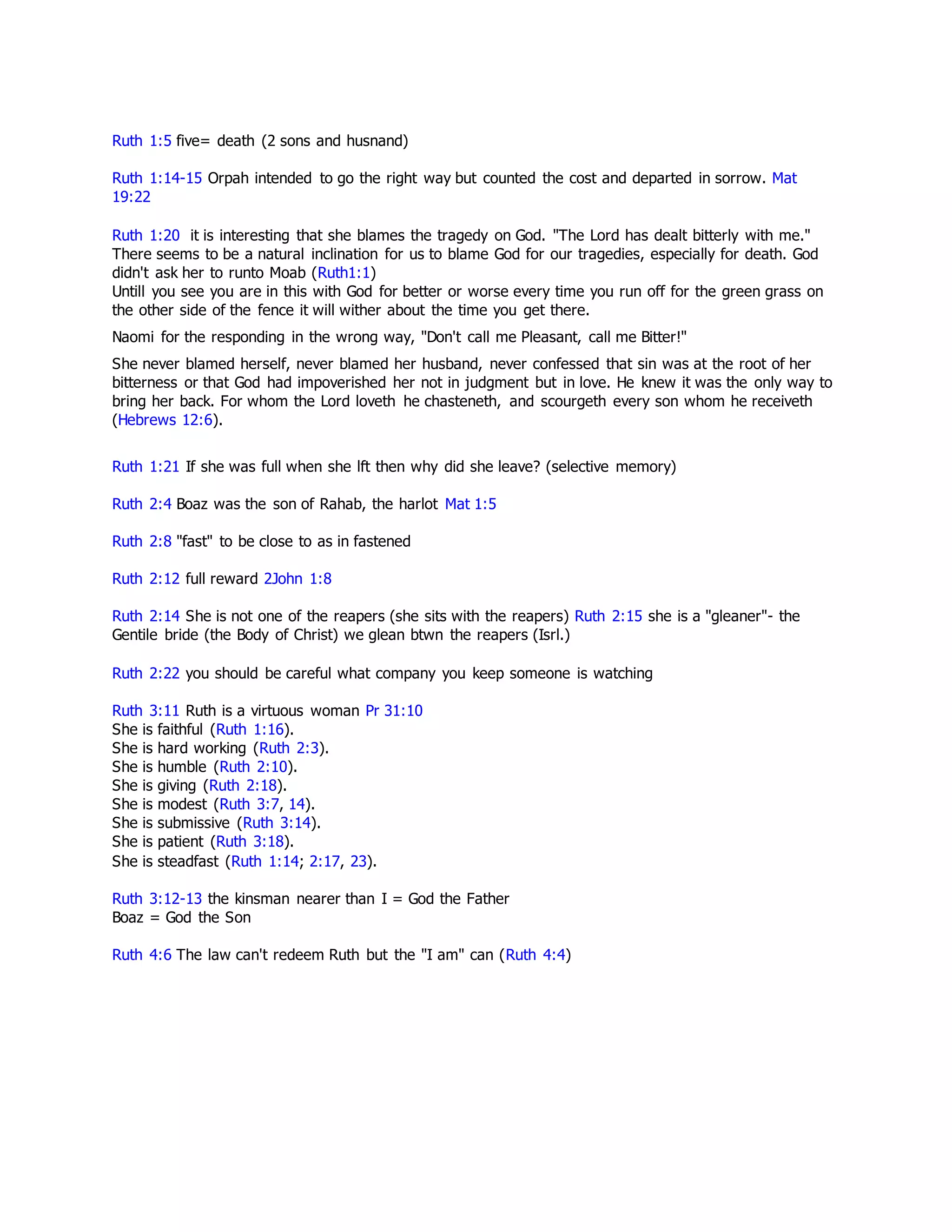 Bible Notes from Ruth | DOCX