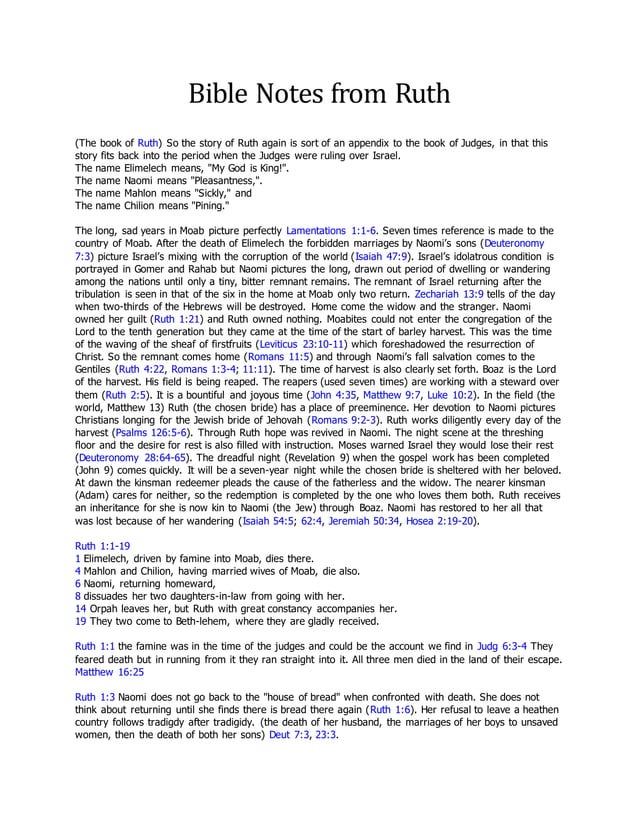 Bible Notes from Ruth | PDF