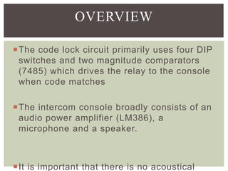 8 bit digital code lock intercom system | PPTX | Digital Audio ...