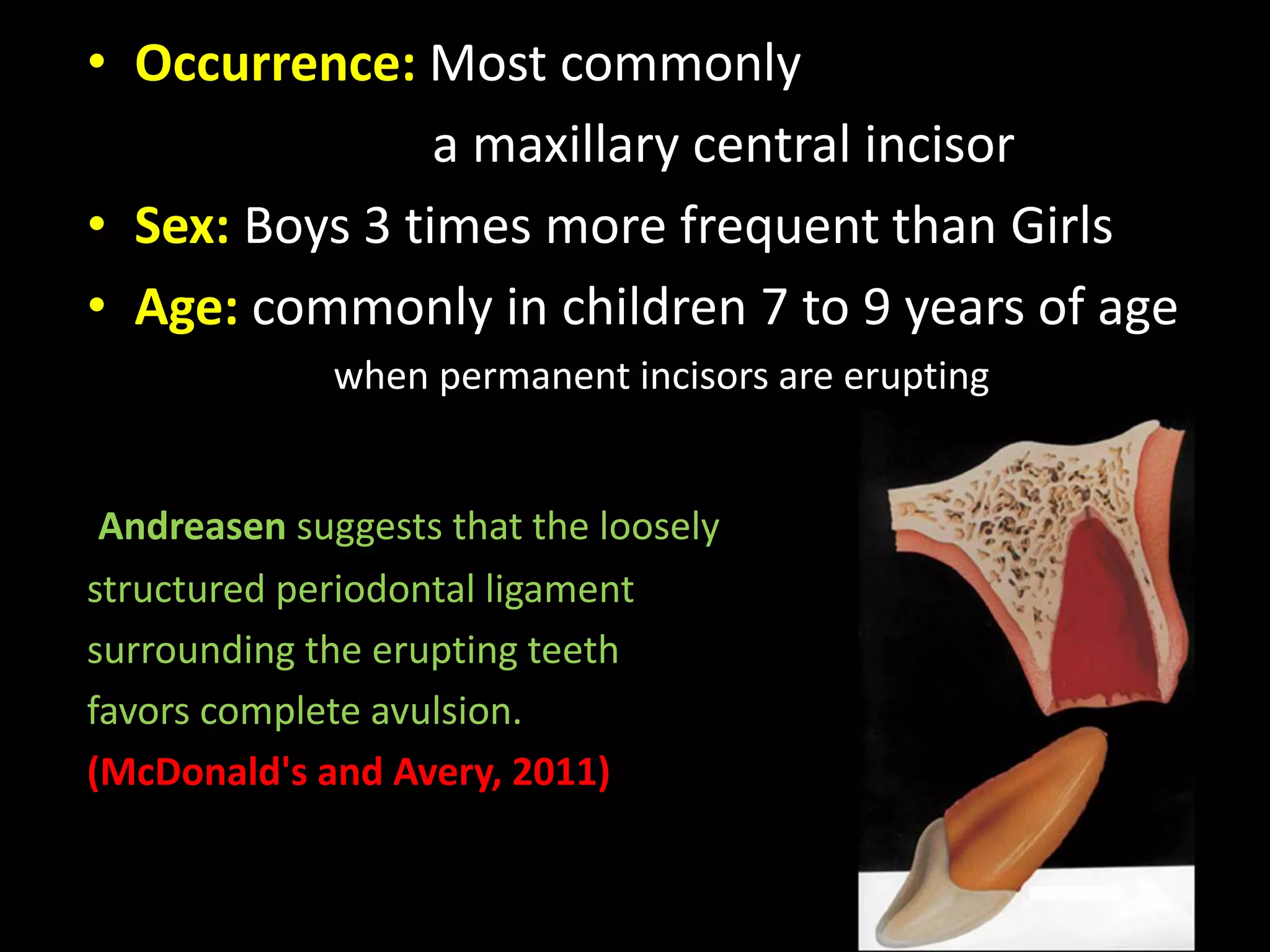 Avulsion of permanent teeth | PPTX