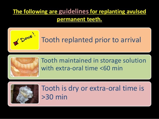 Avulsion of permanent teeth