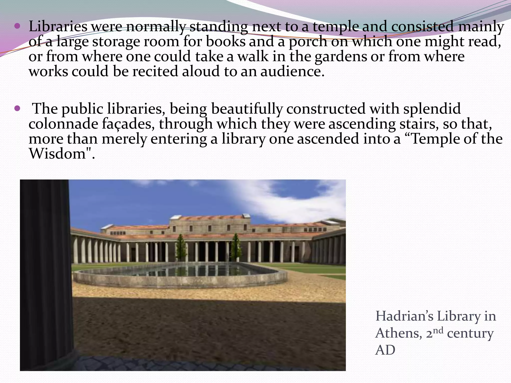 Libraries in ancient Greece and Rome | PPSX