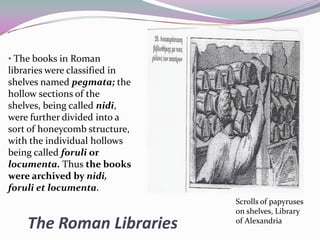 Libraries in ancient Greece and Rome | PPSX