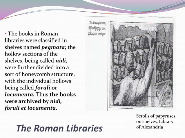 Libraries in ancient Greece and Rome | PPSX