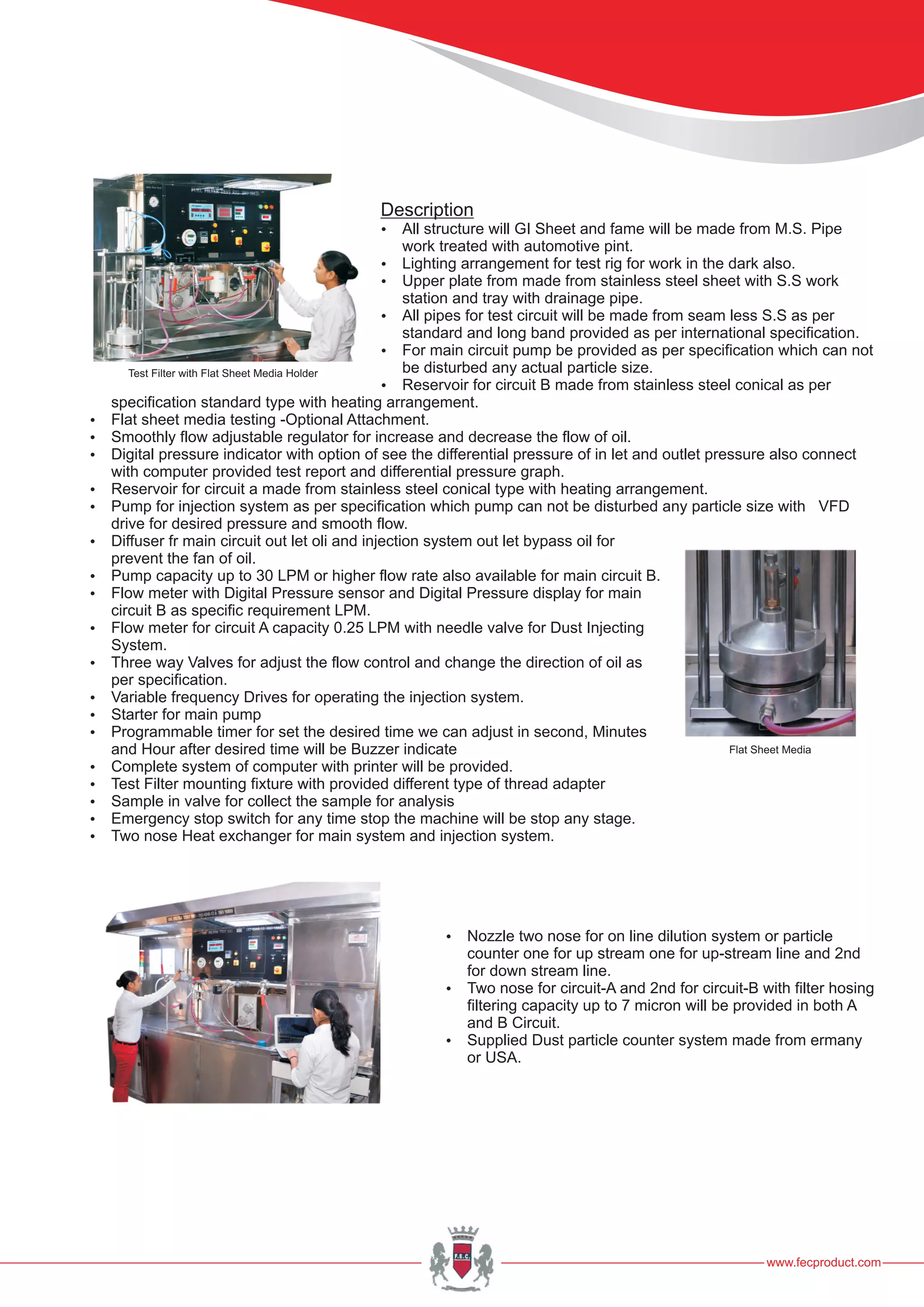 Testing/Manufacture/Fuel Filter Multipass Test Rig 19438 | PDF