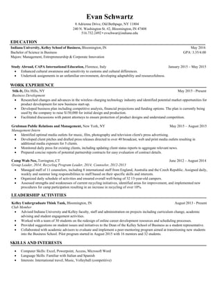 Evan Schwartz Resume | PDF