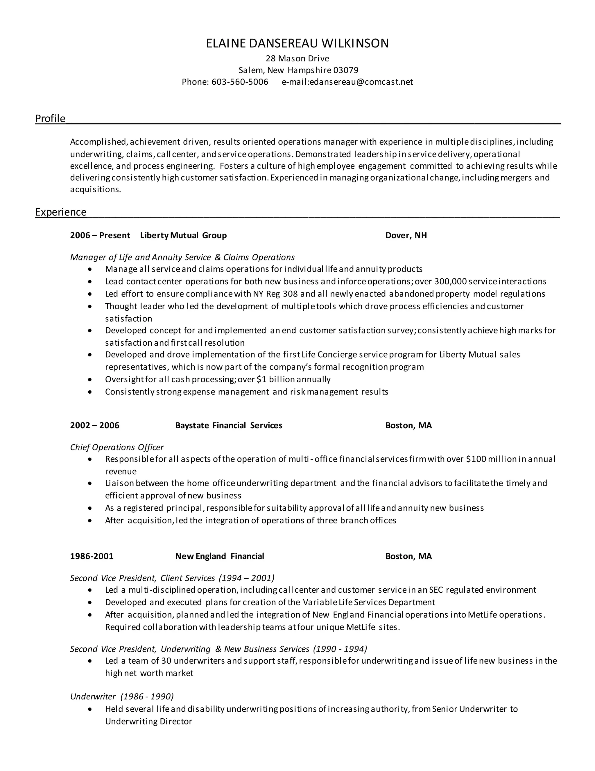 Elaine Wilkinson Resume JH | DOCX