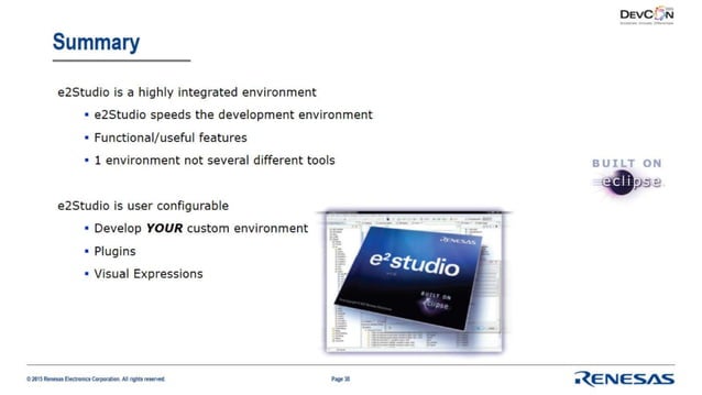 Introduction to e2Studio, The New IDE From Renesas | PPT