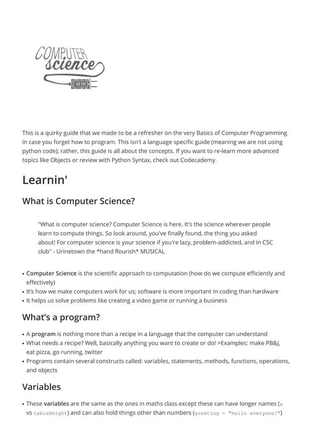 Basics of Programming - A Review Guide | PDF