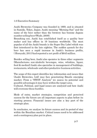 Asahi Breweries Business Report | DOCX