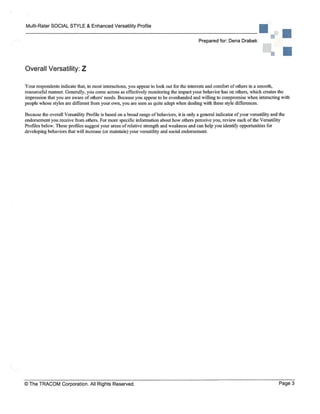 Versatility Profile | PDF