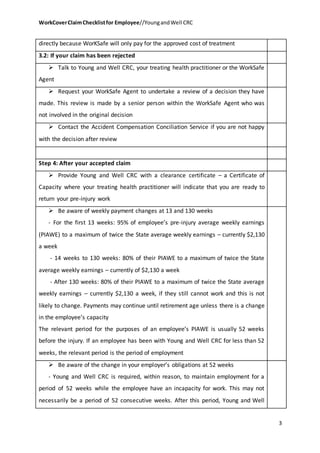 WorkCover Claim Checklist for Employee | DOCX