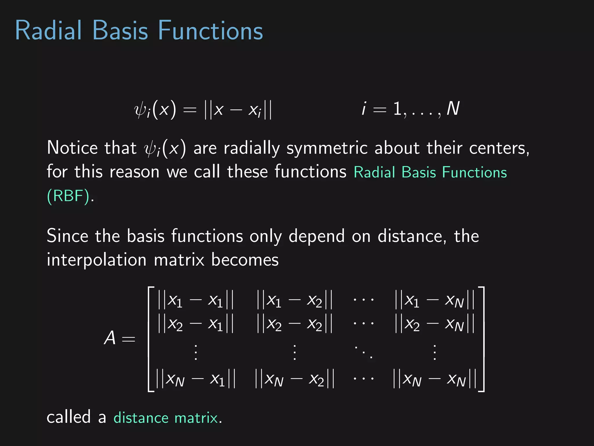 Radial Basis Function Interpolation | PDF