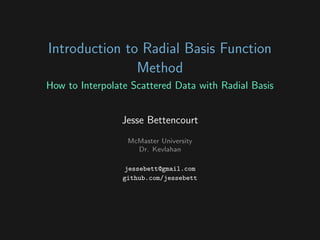 Radial Basis Function Interpolation | PDF