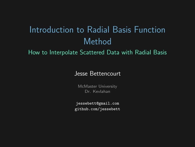 Radial Basis Function Interpolation | PDF | Physics | Science