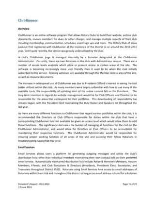 President's Report 2014-2016 | PDF