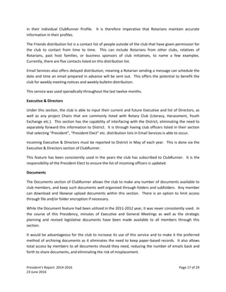 President's Report 2014-2016 | PDF