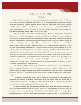 Risk Management Plan - Deepwater Oil Rig Deployment | PDF