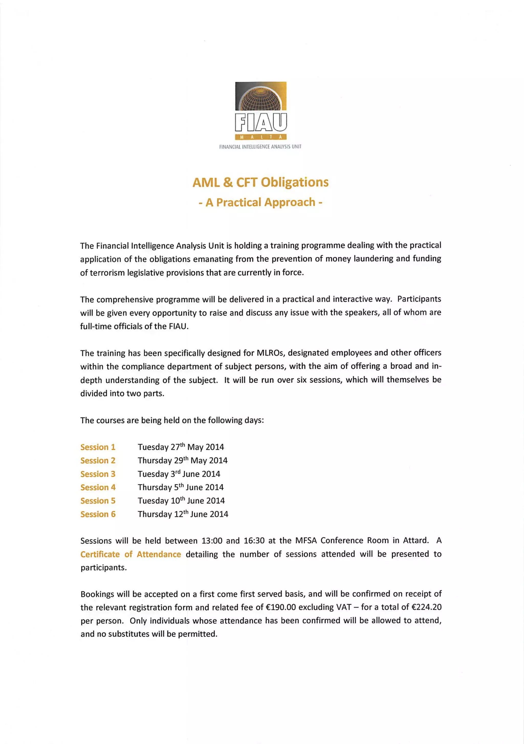 AML & CFT Course Malta | PPT