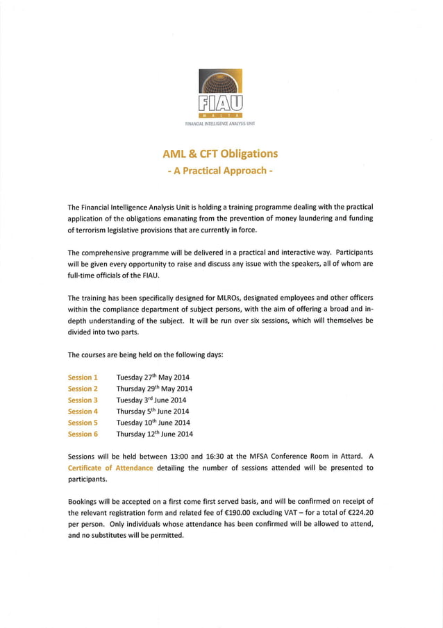 AML & CFT Course Malta | PPT