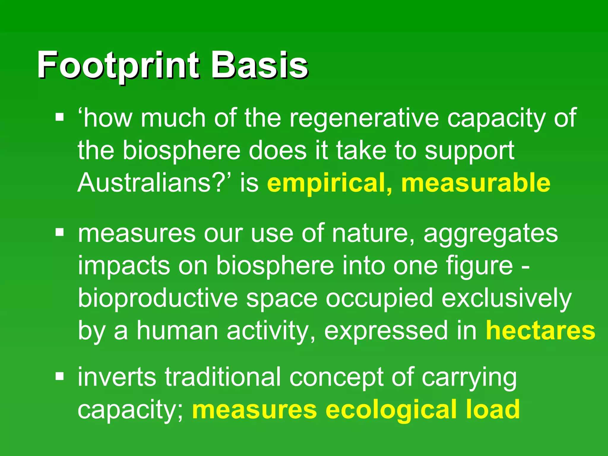Ecological Footprint Presentation | PDF