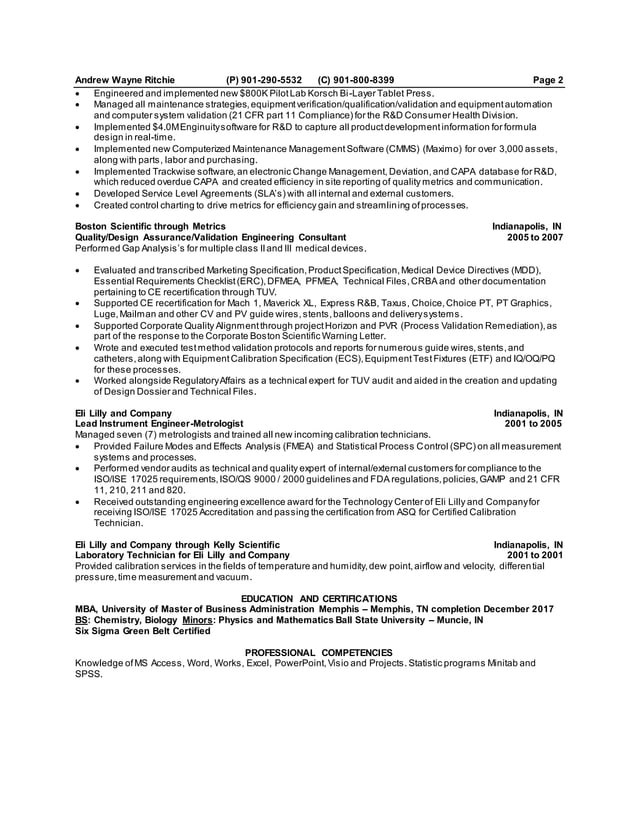 Andrew Ritchie Resume | DOCX | Manufacturing Industry | Industries