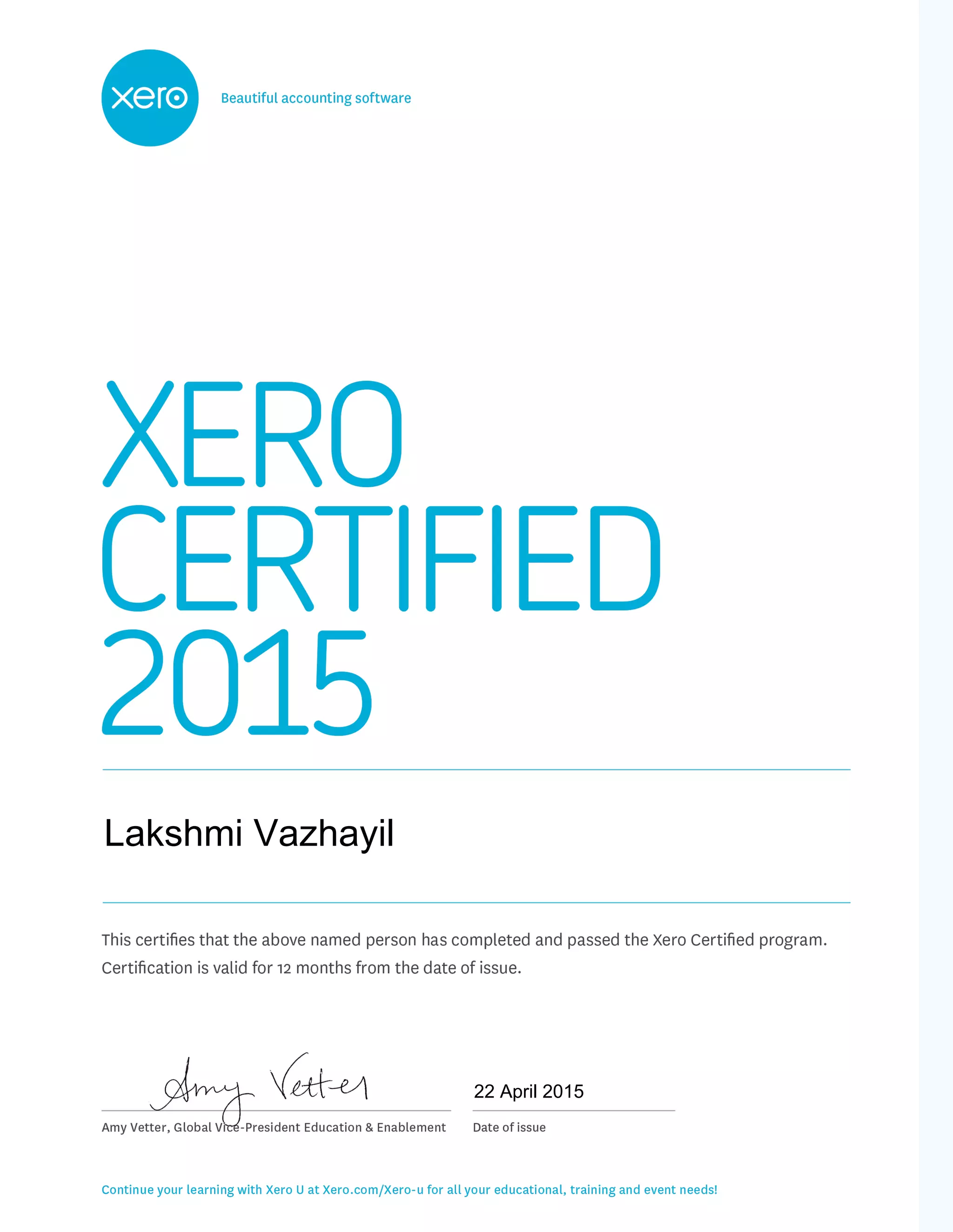 Xero certificate | PDF