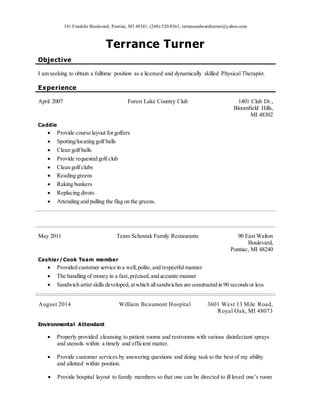 KINE 366 resume rough draft | DOCX