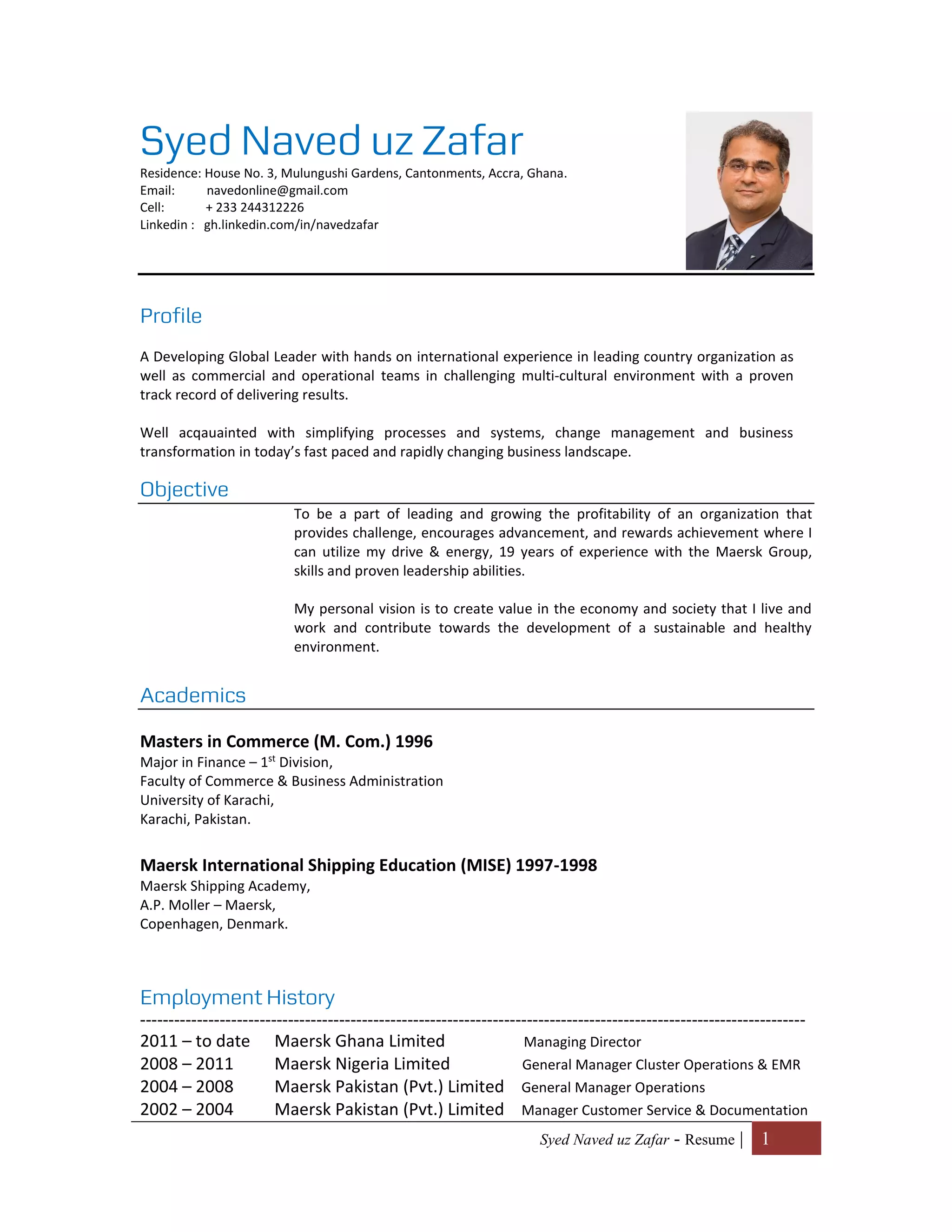 Naved Zafar - CV 2016 | PDF