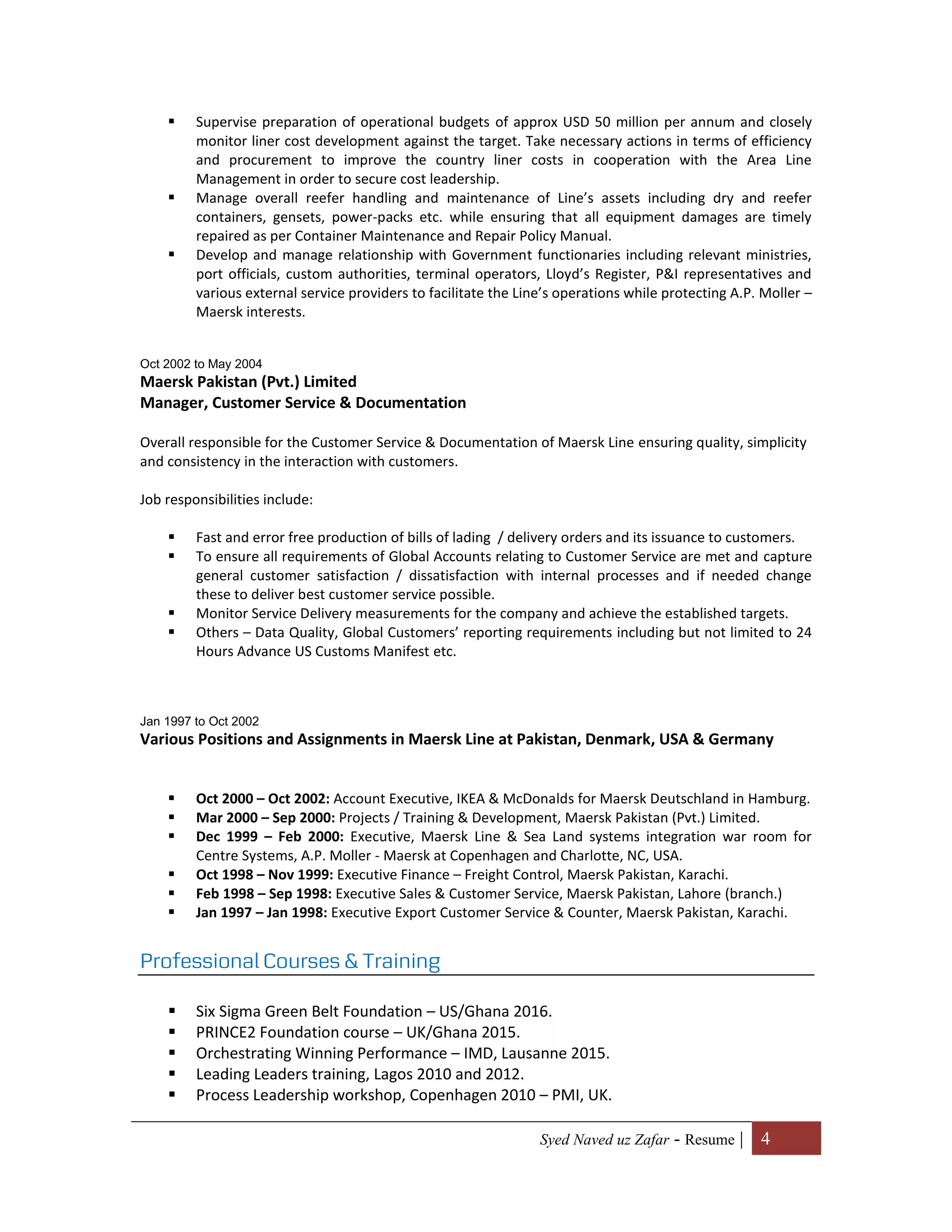 Naved Zafar - CV 2016 | PDF