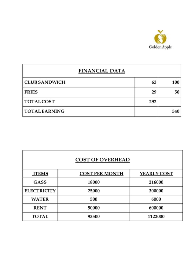 FAST FOOD RESTAURANT EIF FEASIBILITY REPORT | DOCX
