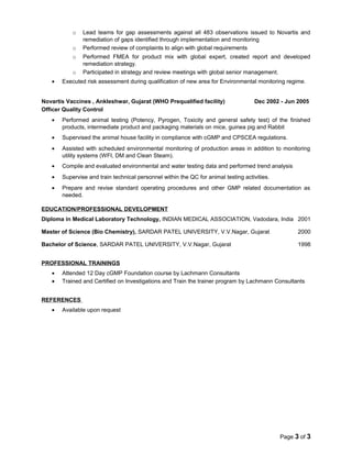 ABPV CV | DOC | Pharmaceutical Industry | Industries