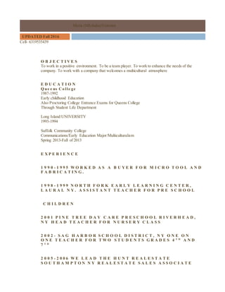 Maria resume 2016 | PDF