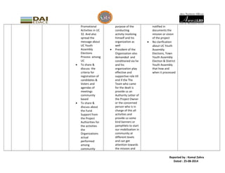 Field Monitoring Report | DOC
